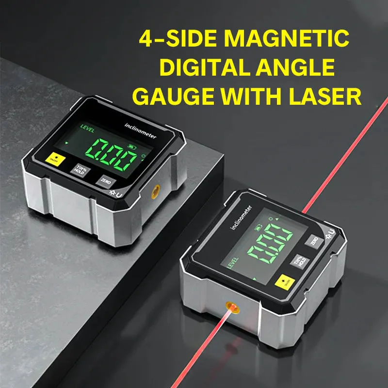 📢🔧 HOT SALE 50% OFF 🔥4-Side Magnetic Digital Angle Gauge with Laser