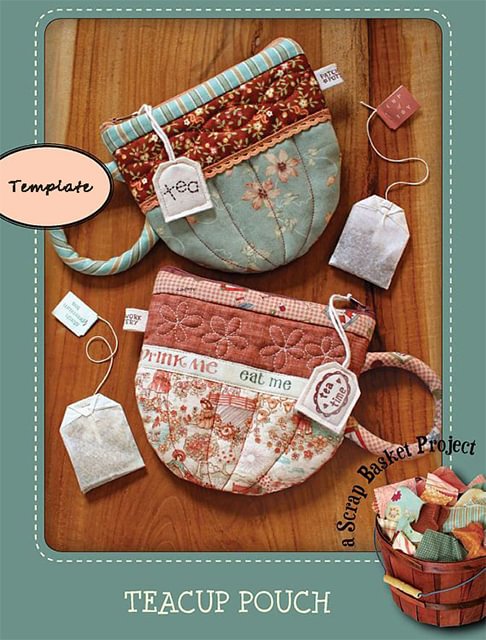 PDF Pattern DIY Coffee/Tea Cup Pouch Template - 3 PCS