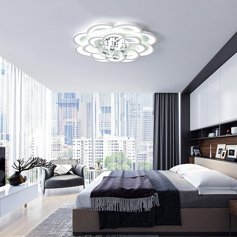 Modern Crystal LED Ceiling Lights For Living Room Bedroom Home Deco ...