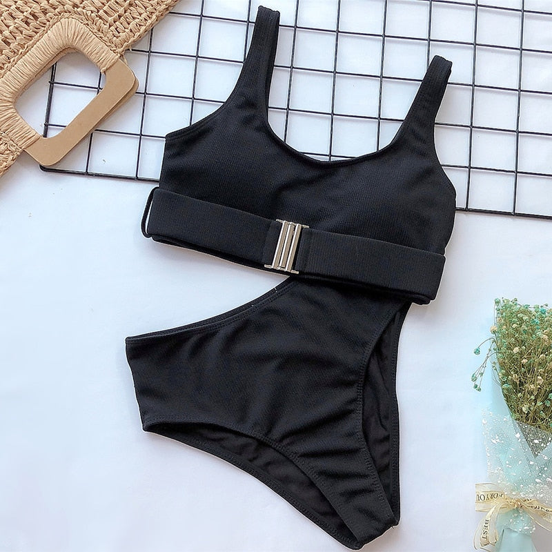 2021 Sexy High Waist Bikini Swimsuit Women Swimwear Bandeau Push Up ...