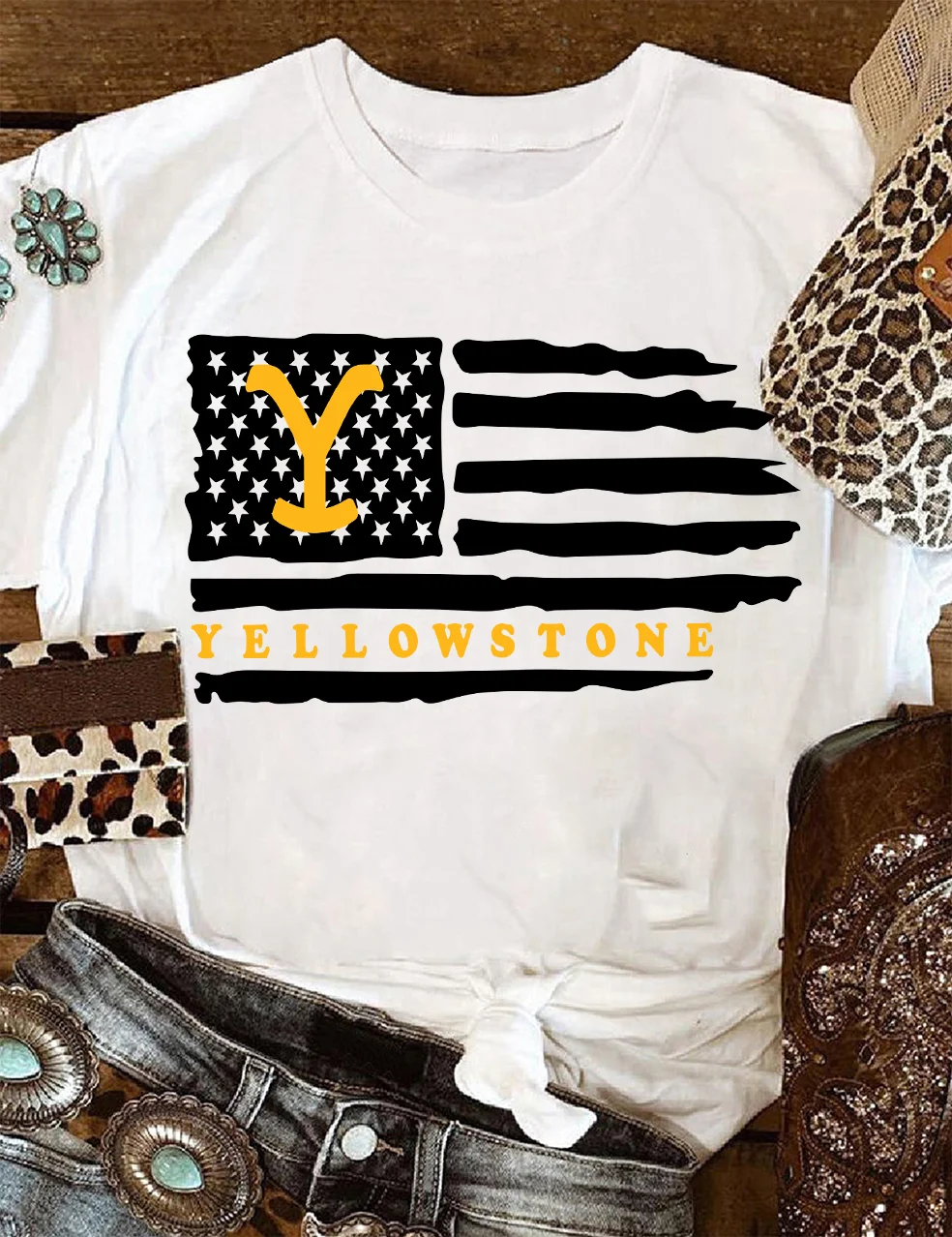 Yellowstone Dutton Ranch American Flag T-Shirt