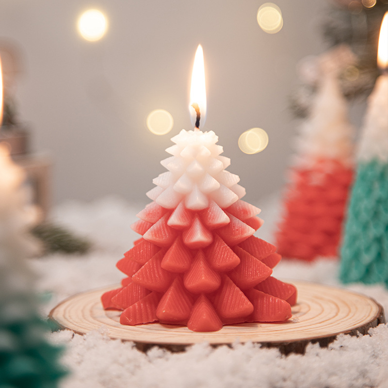 Christmas Tree Shaped Candles Decoration Natural Wax Holiday Gift