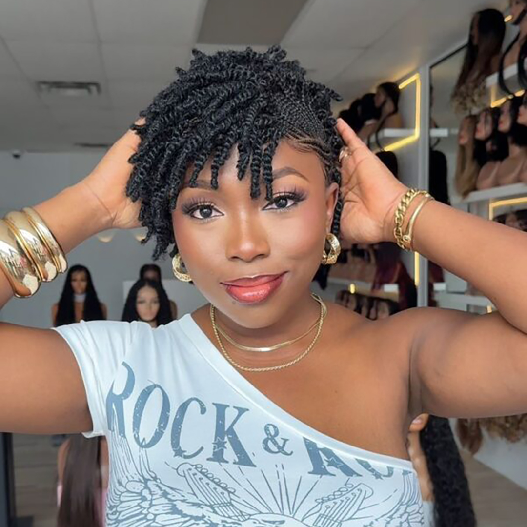 Afro Kinky Braided Cornrow Wig, Full Lace Synthetic Wig, Natural Black ...