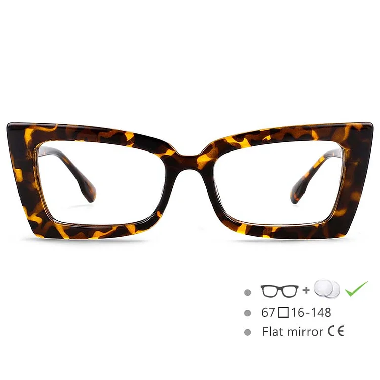 54536 Oversized Rectangle Cat Eye Optical Glasses Frames Women Computer ...