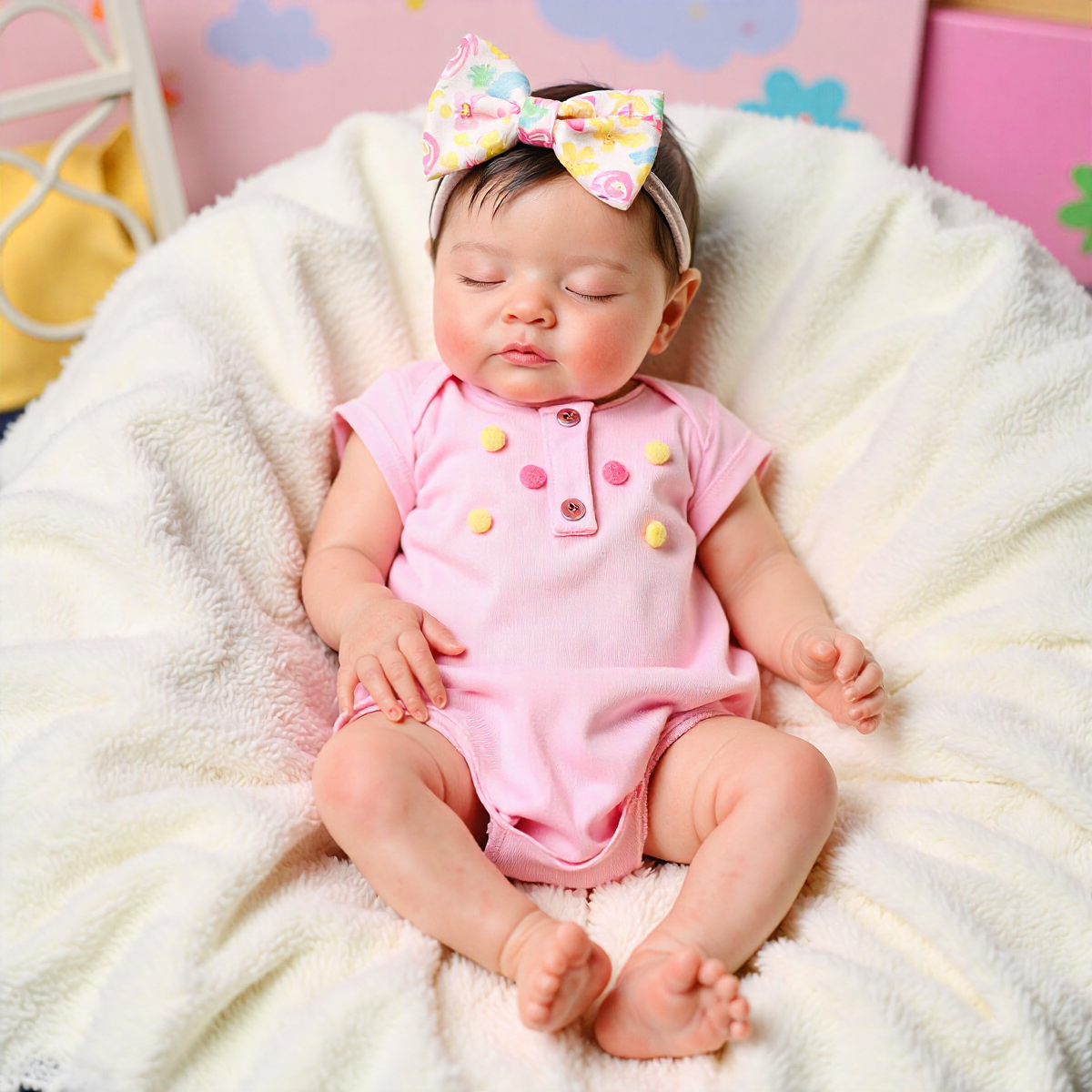 20" Silicone Vinyl Body Reborn Girl Doll Named Rustan with Brown Hair