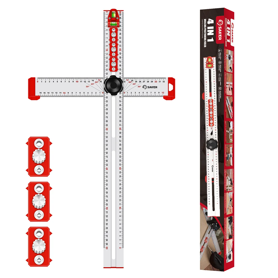 Saker 4 in 1 Drilling Positioning Ruler