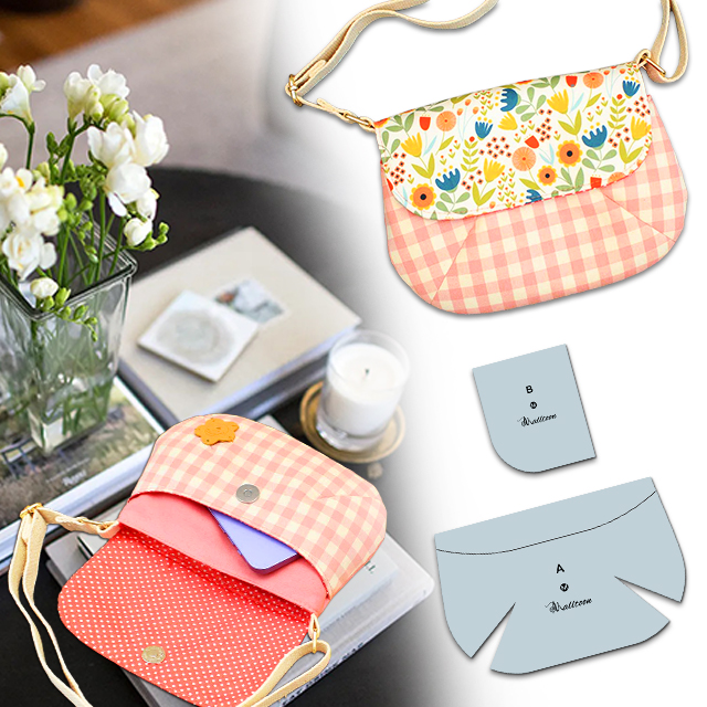 Shoulder Bag Easy Bag Sewing template - With Instructions