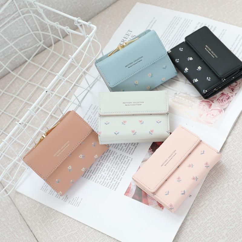 SMALL FLORAL TRI-FOLD PU WALLETS