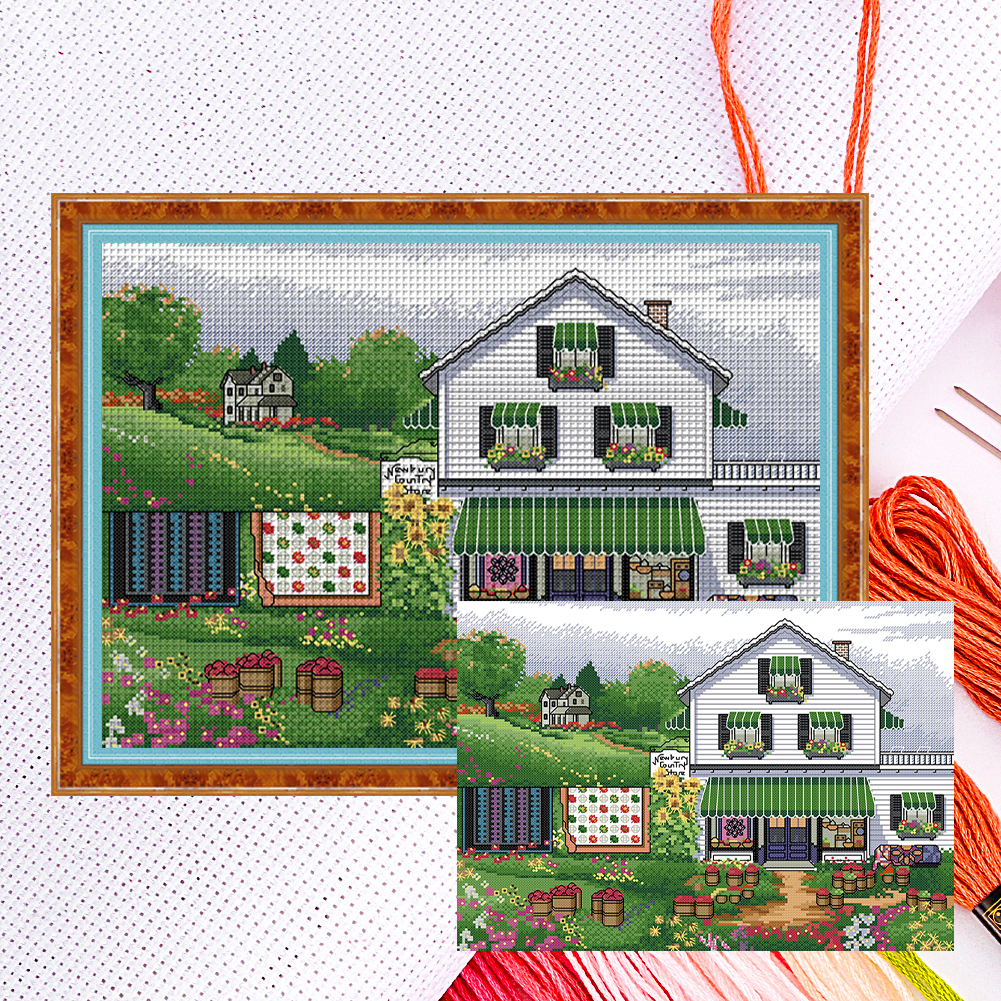14CT Partial Counted Cross Stitch Kit - Manor (42*32CM) Decoration ...
