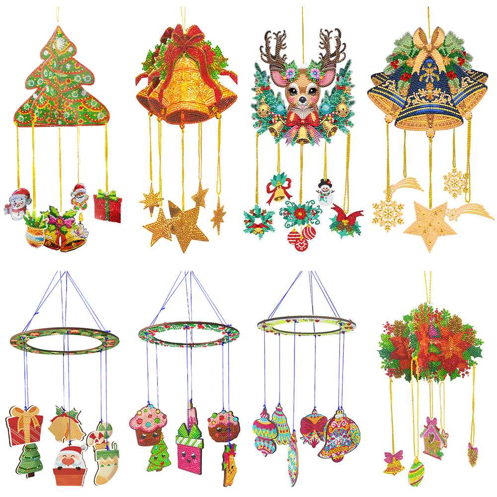 【wind bell】Christmas Diamond Painting Wind Chimes DIY Wind Chime Kit ...