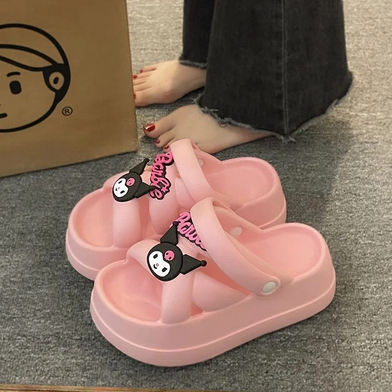 Kawaii Kuro Platform Slippers