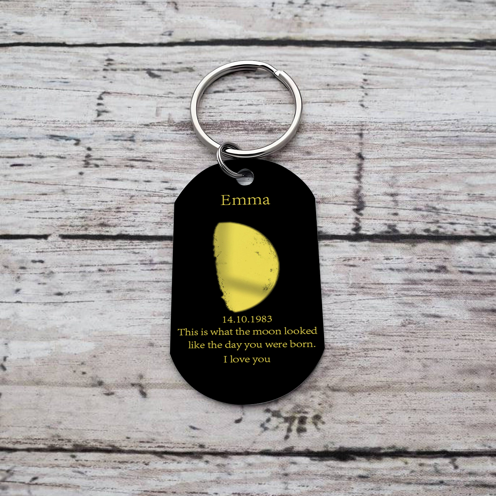 Personalized Name & Text & Date Keychain Gifts for Son/Daughter - This ...