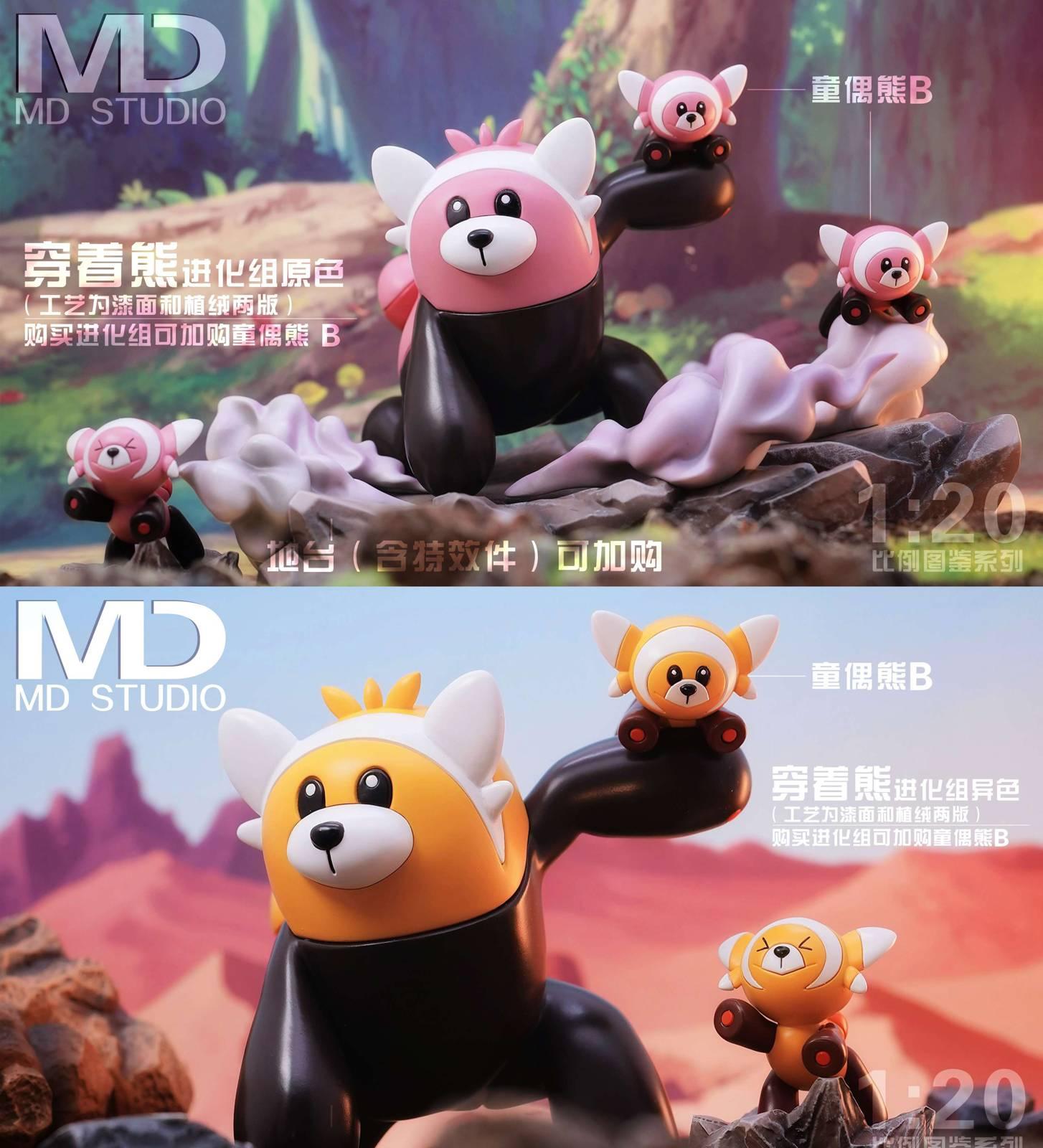 Evolution of Bewear Set - Pokemon Resin Statue - MD-Studio