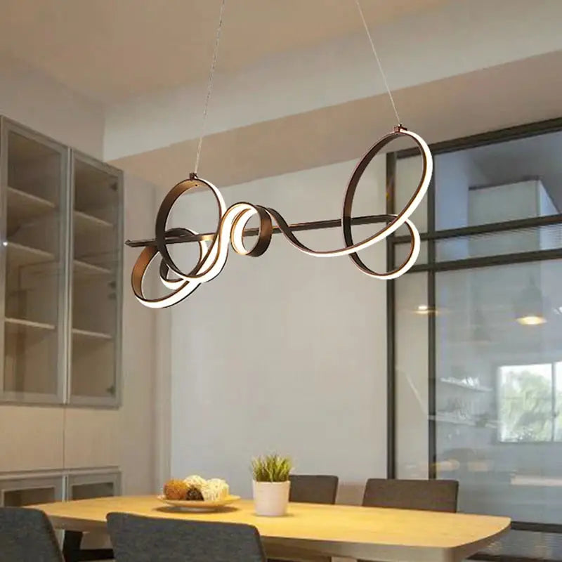 Coffee Finish Length 790mm Modern Led Pendant Lights For Dining Kitchen ...