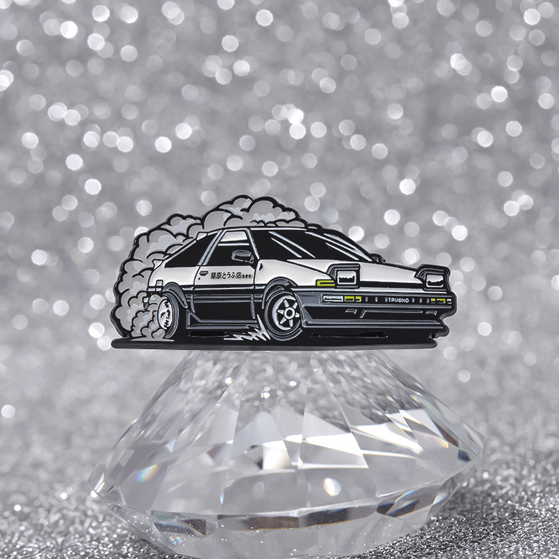 Cartoon Racing Car God Car Enamel Pin Brooch Camping Travel Clothing ...