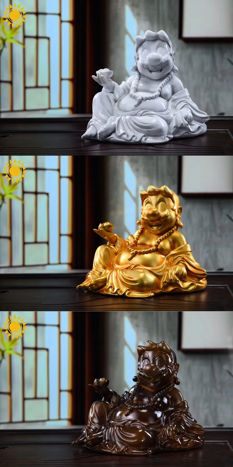 Buddha Cosplay Mario Tea Pet - Super Mario Resin Statue - TaiYangMoWan ...