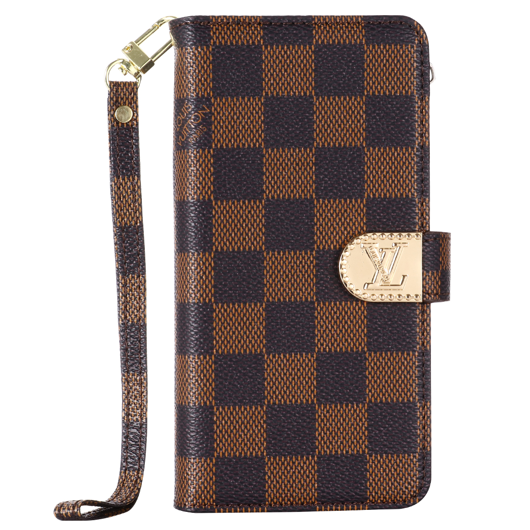 Buy Monogram LV canvas leather wallet iPhone Samsung mobile phone case ...