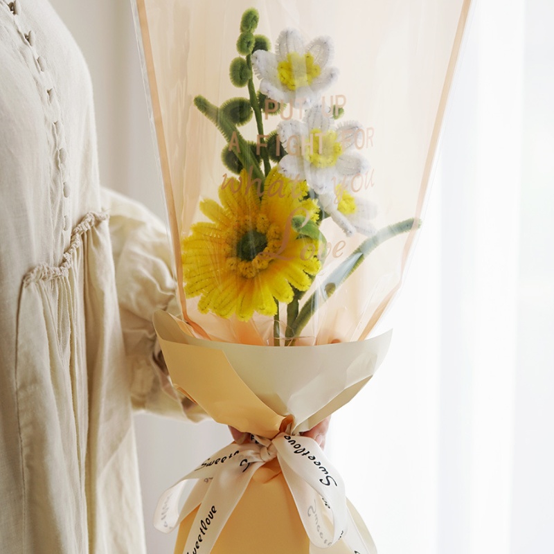 DIY Pipe Cleaners Kit - Yellow African Daisy Bouquet