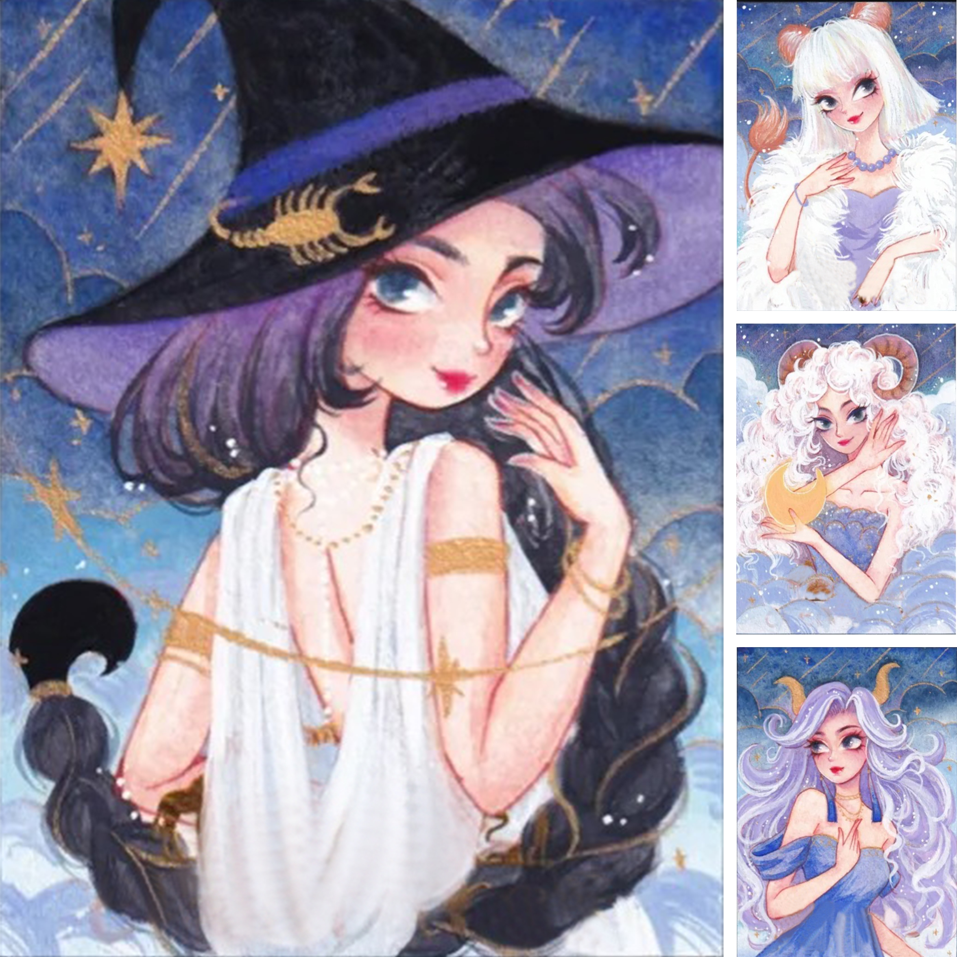 11CT Stamped Cross Stitch - Constellation Witch (50*70cm)