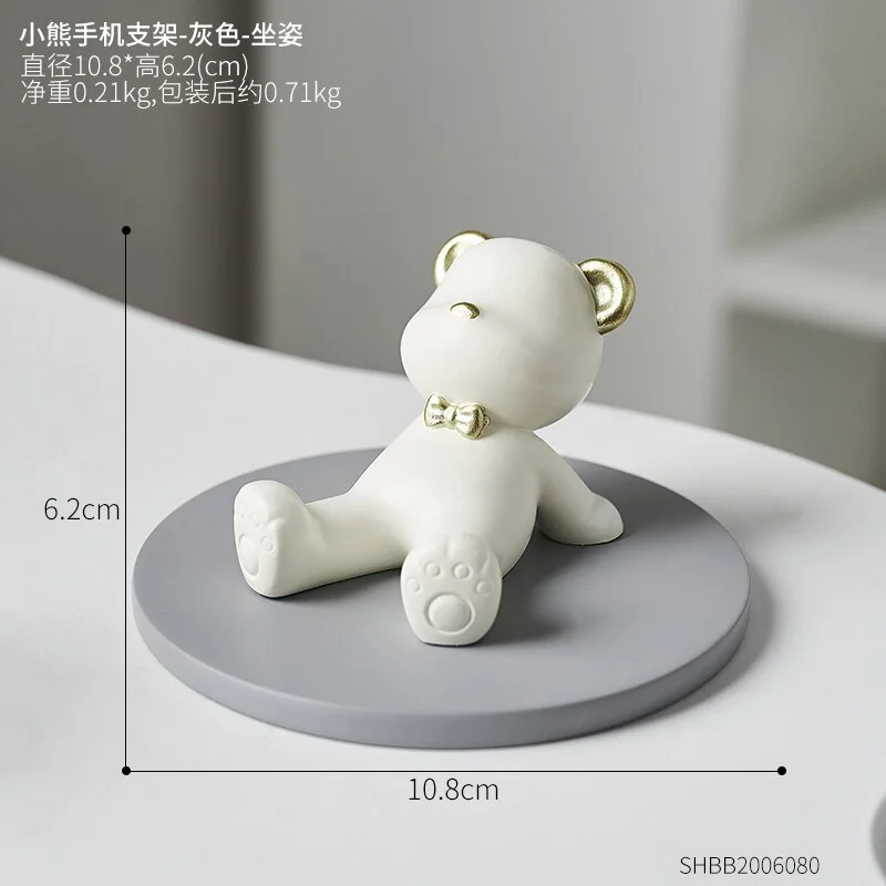 Nigikala Desk Accessories Nordic Style Cute Little Bear Mobile Phone ...