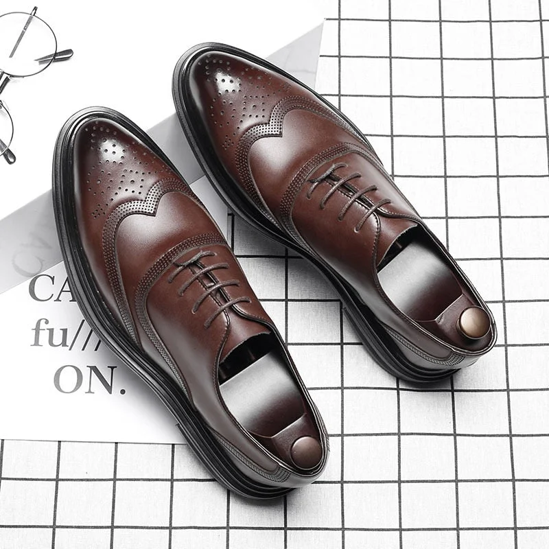 Zemo more 2020 Genuine Leather Men Formal Shoes Brogue Elegant Classic ...