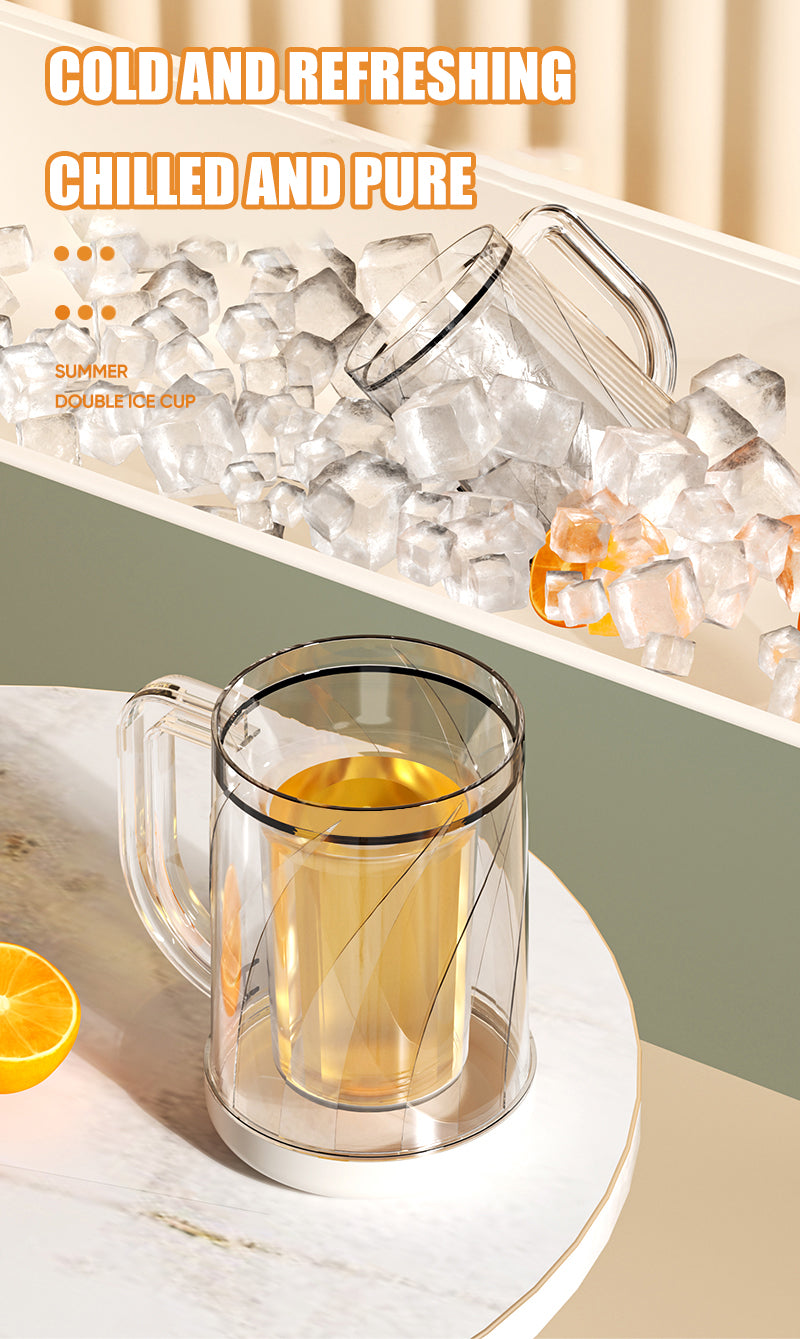 Frozen Beer Mugs for Freezer 16oz Clear Frozen Beer Mugs