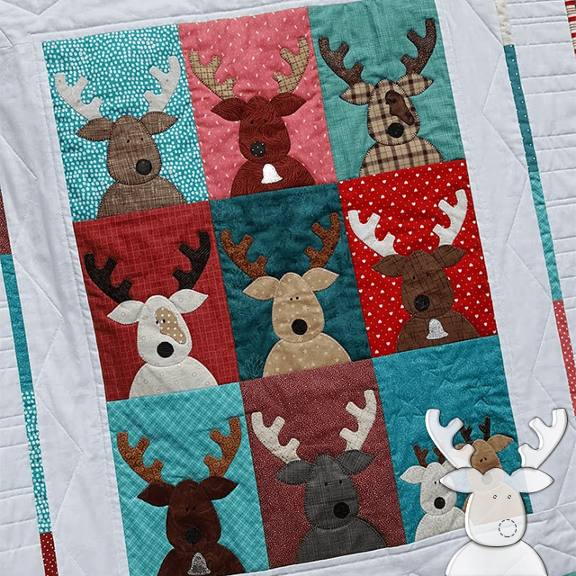 【Christmas Special】DIY Cute Reindeer Quilt Template Set - With Instructions