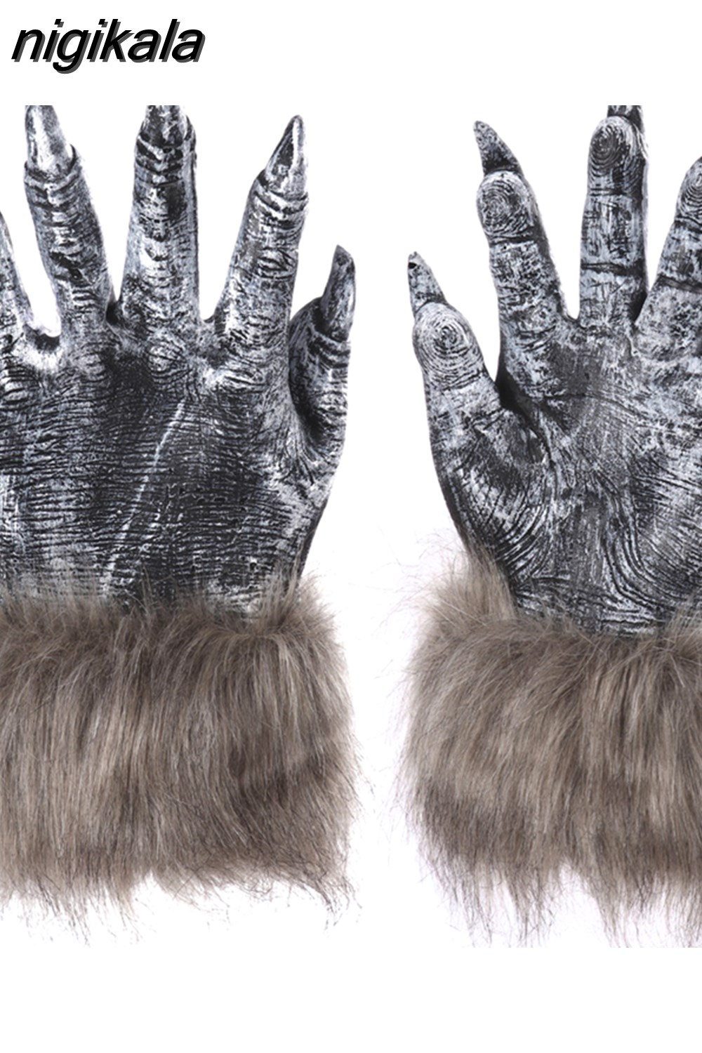nigikala Pair Halloween Gloves Werewolf Ghost Festival Hairy Beast ...