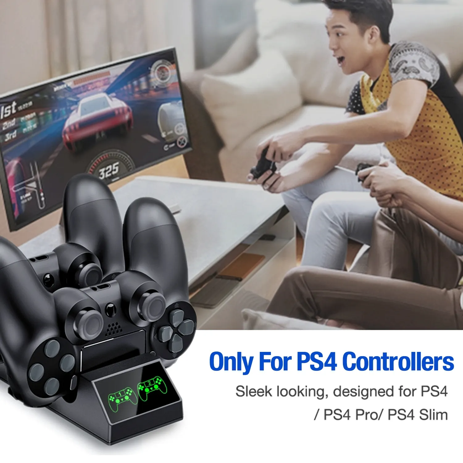 Charger For PS4 Controller Charger Station For Playstation 4 with 2 ...