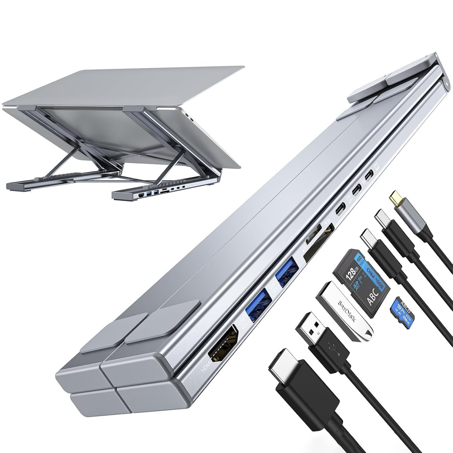 Laptop Docking Station with 4K HDMI, 8-in-1 USB-C Hub PD 100W/ USB 3.0 ...