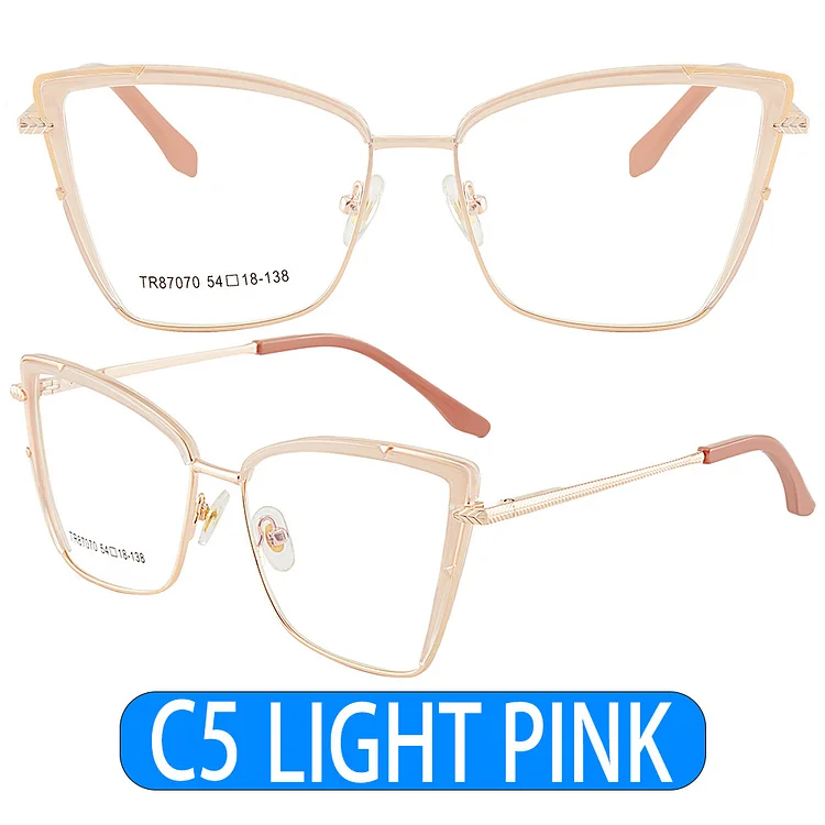 Metal Leopard Cat Eye Diopters Glasses 0 to +600 Anti Blue Light Reading Glasses Frame Women ...