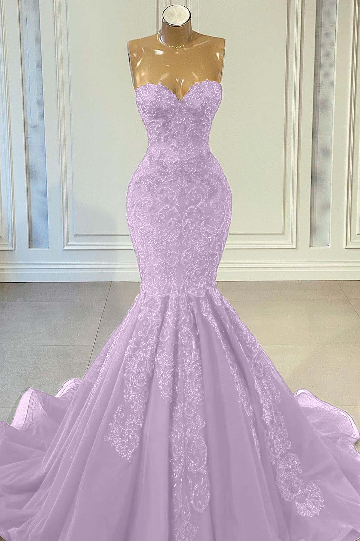 DaisdaSweetheart Red Sleeveless Mermaid Prom Dress With Beadings