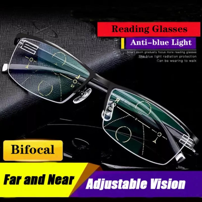 Reading Glasses Anti-Blue See Far And Near For Women/Men Smart Zoom ...