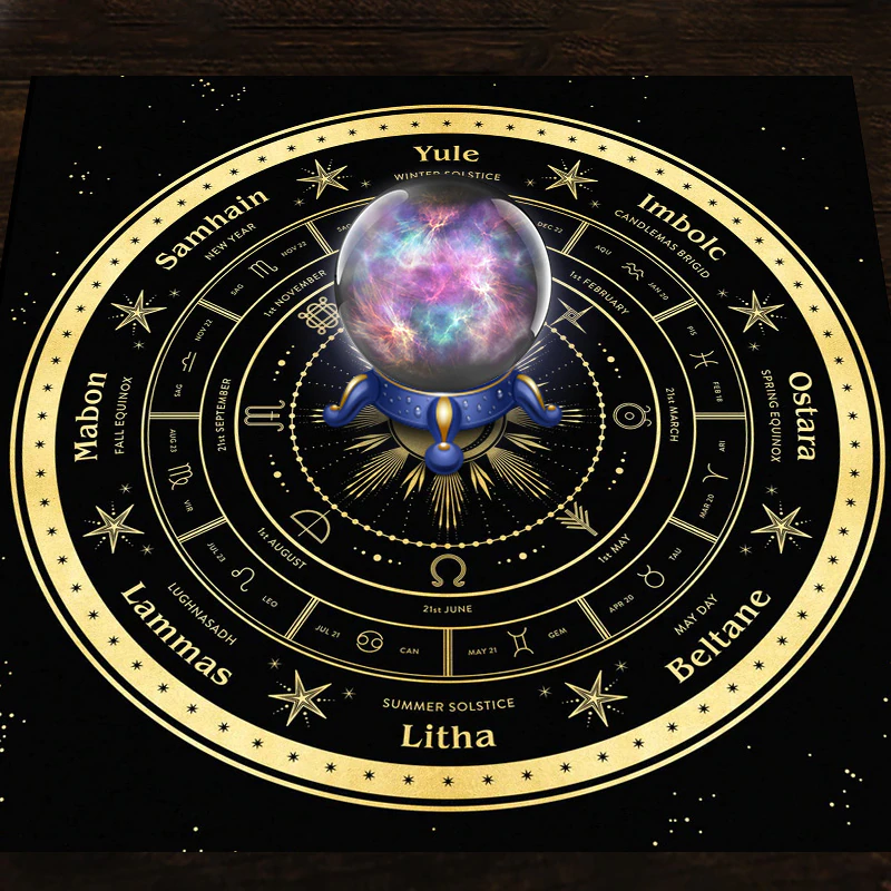 Nigikala Tapestry Wall Hanging Tarot tablecloth Altar cloth Wheel of ...