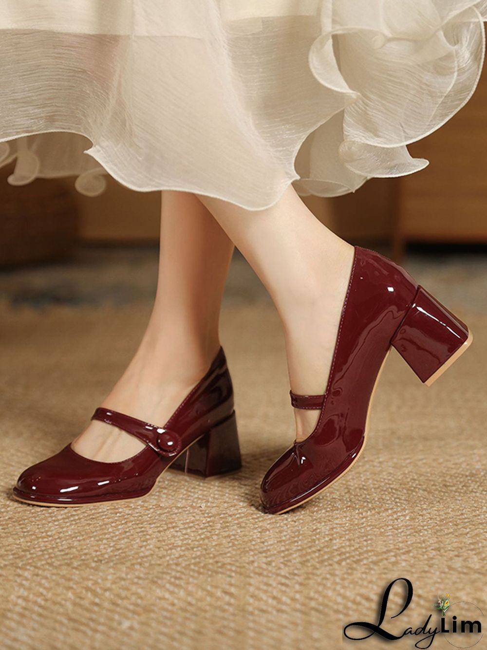 Round-Toe Shallow Cut Split-Joint Mary Janes Pumps - Ladylim