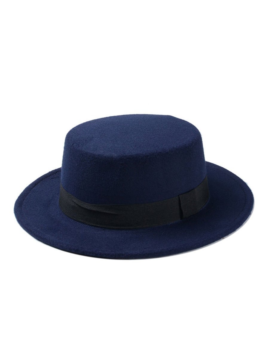 Flat Top Hat Women Wide Brim Fedora Hat