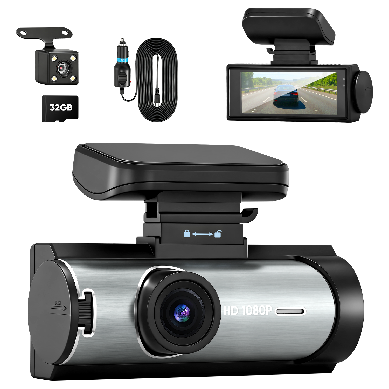 Saker Dual Channel 1080P Car Camera System