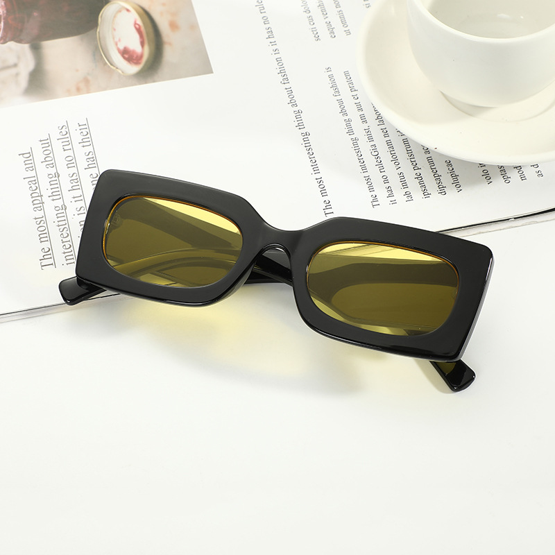 New Popular Small Rectangle Sunglasses Women Retro Leopard Shades Men ...