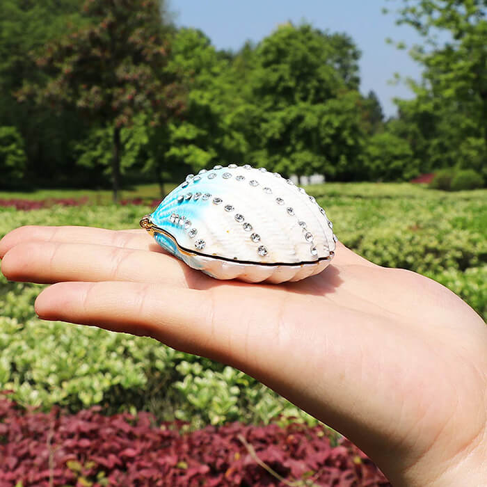 Enamel Ocean Shell Jewelry Box to Keep Trinkets Safe & Organized