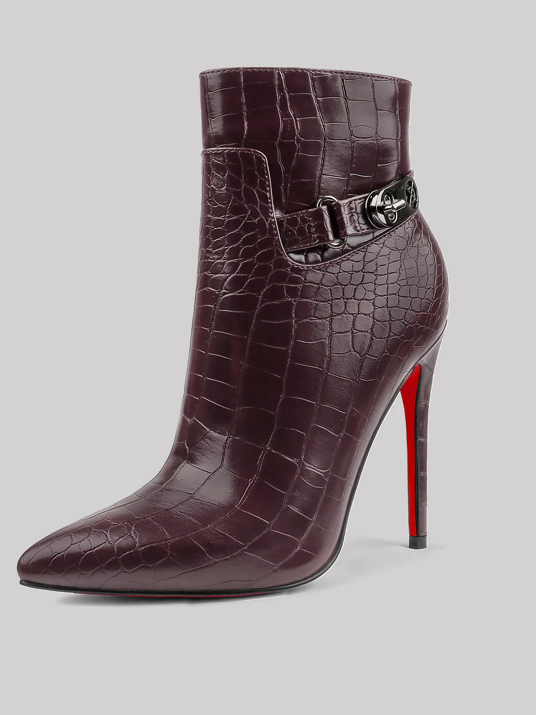 120mm Women's Ankle Boots Closed Pointed Toe Red Bottom Shoes ...