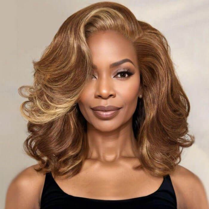 Layered Side Part Highlight Lace Front Wig