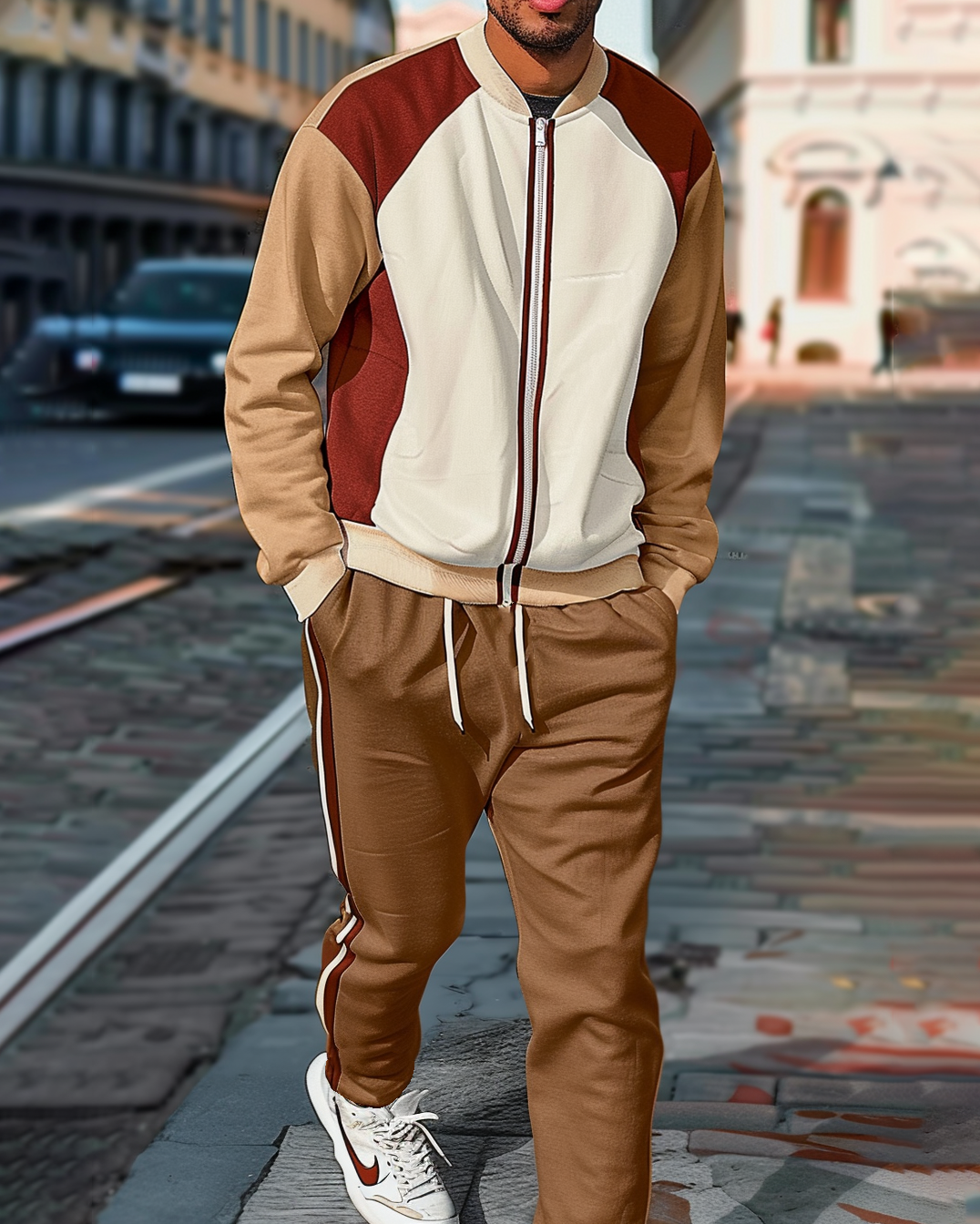 Men's Athleisure Simple Sportswear 2-piece Set 006