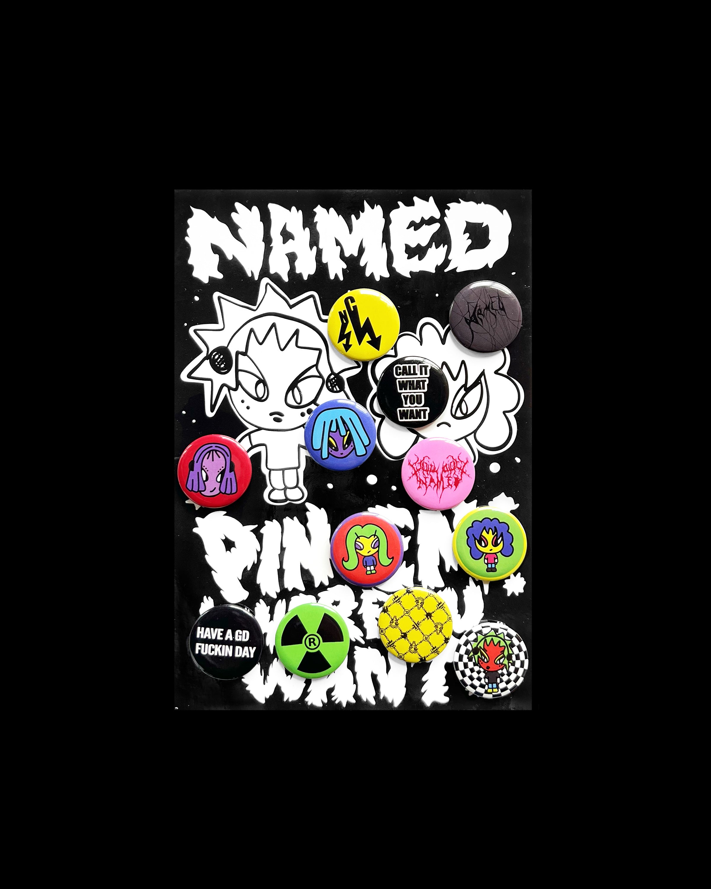 NAMED WORLD PIN BADGE PACK