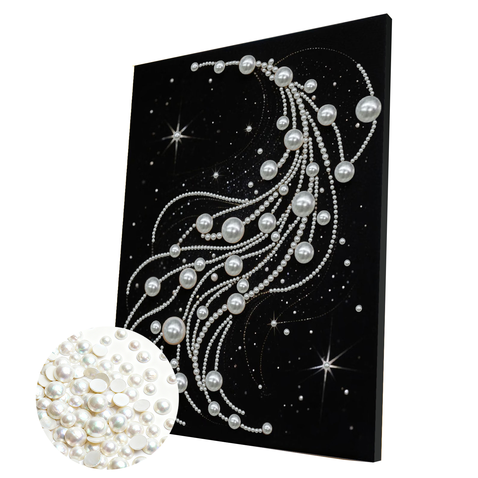 Pearl Curve DIY Pearl Diamond Art Kits for Home Wall Decor With Frame ...