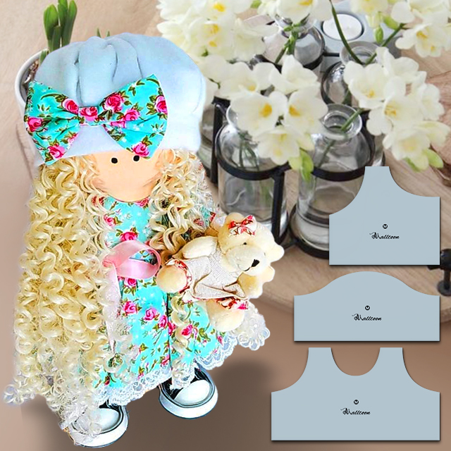 Cute Doll Dress Sewing Pattern Template (3PCS) - Tutorial Included