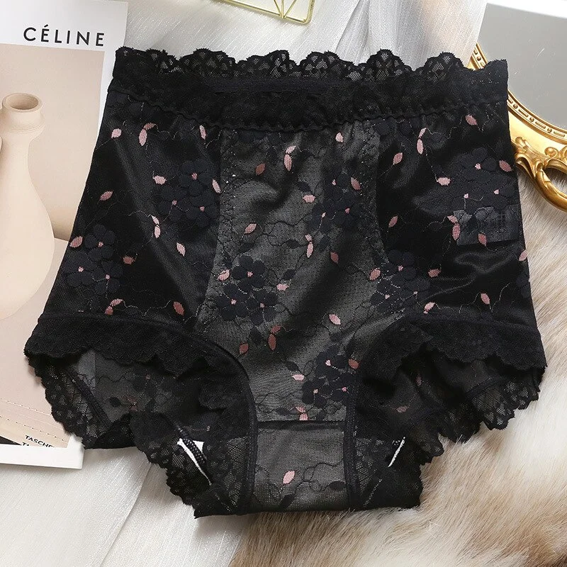 Uaang Women's Underwear Sexy Lace Panties Plus Size High Waist Seamless ...