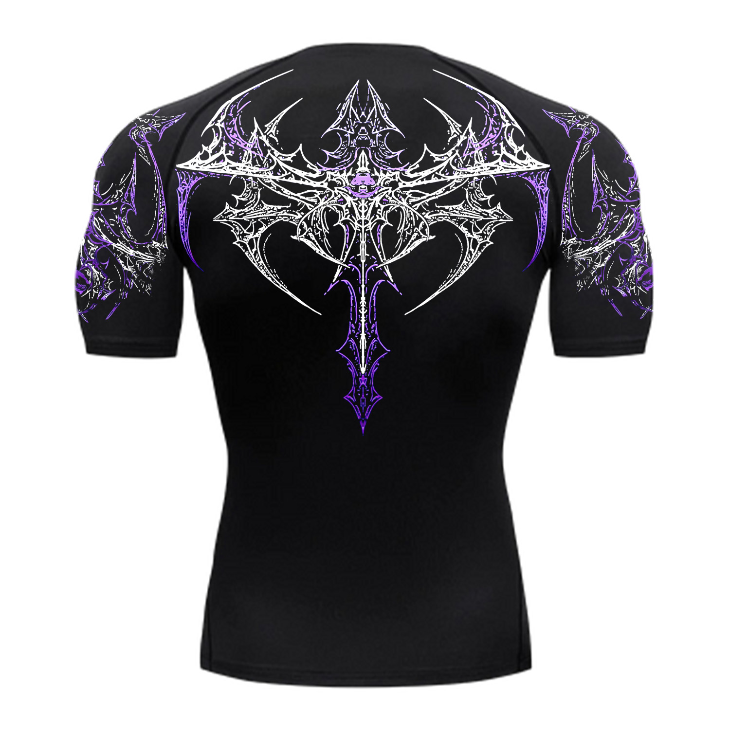 Gothic Cross Purple Accent Compression T-shirt
