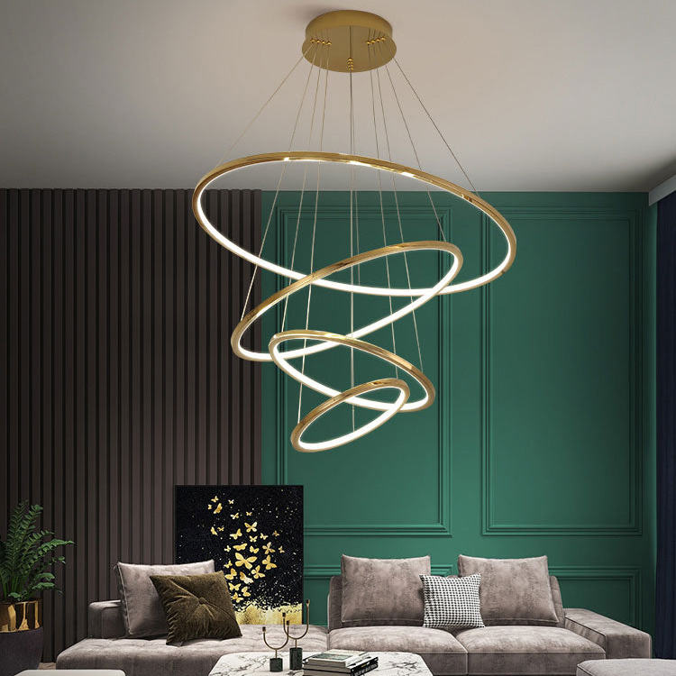 Modern Luxury Gold Multi-ring Chandelier Vjlight