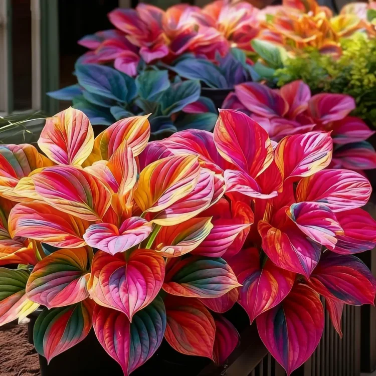 🌈🔥 Limited Edition Rainbow Flame Hostas -Rare Multicolor Foliage ...