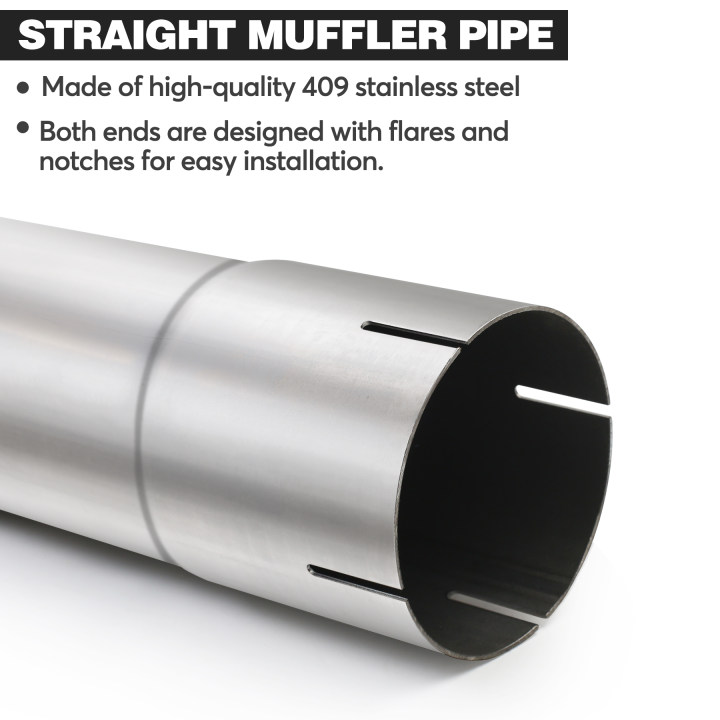 4'' Muffler Replacement Pipe, Straight Exhaust Pipe 4'' Stainless Steel ...